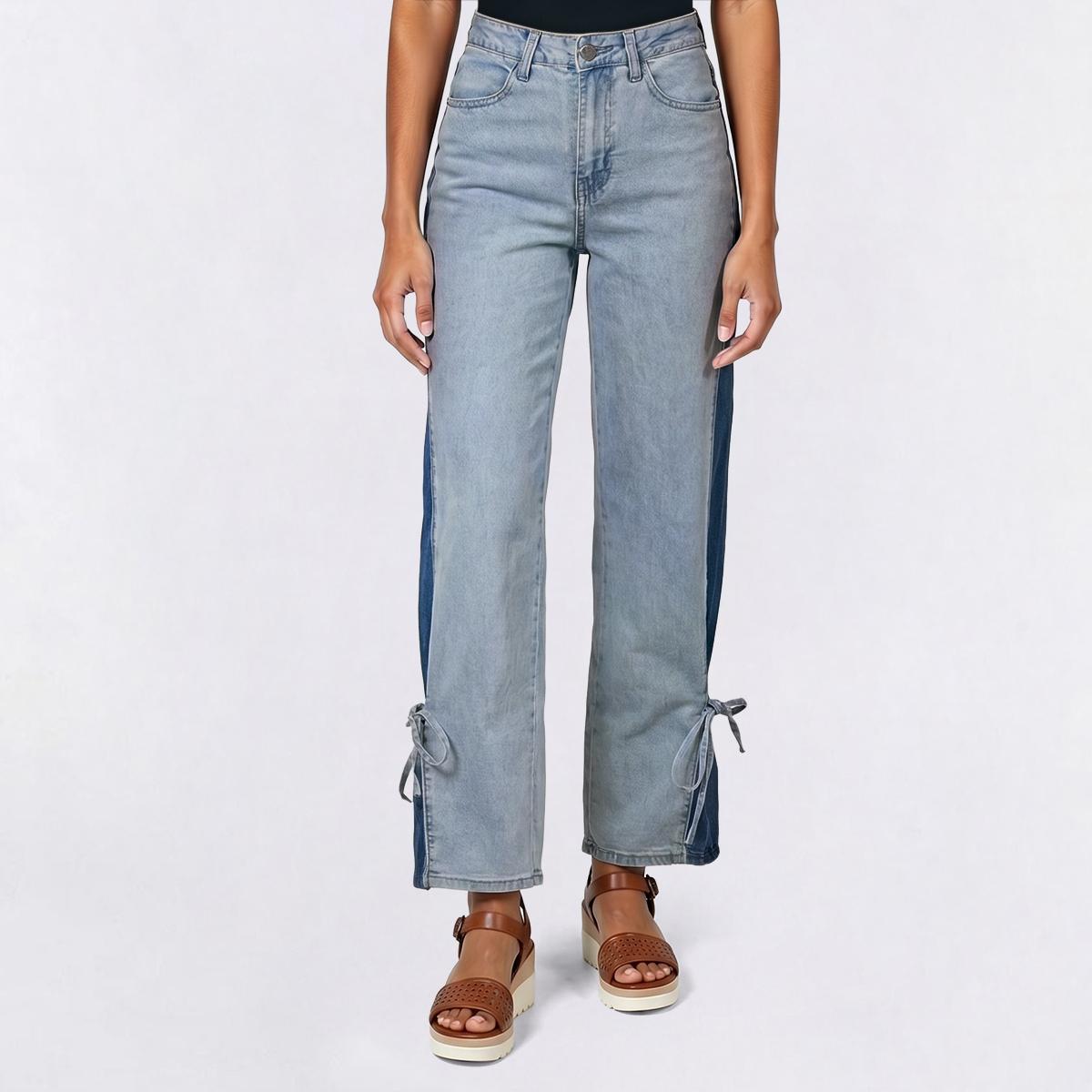Click here for Juniors Gogo Jeans Color Block Side Panel Wide Leg... prices